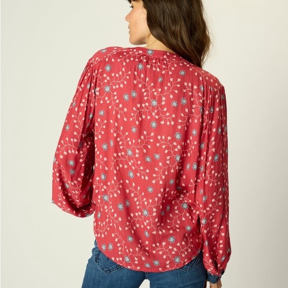 Natalie Martin | Tops | Natalie Martin Tolan Shirt Pinwheel Barn Red Xl ...